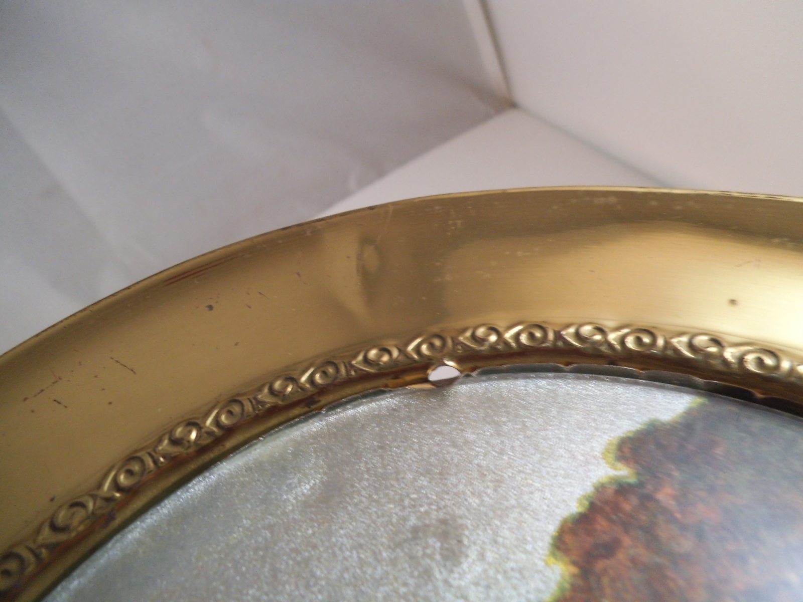 Vintage Made in England Solid Brass Landscape Village Market Plate Wall ...
