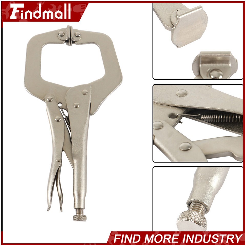 Findmall 5 Pack 11" Locking C-Clamp Adjustable Pliers Grip With Swivel ...