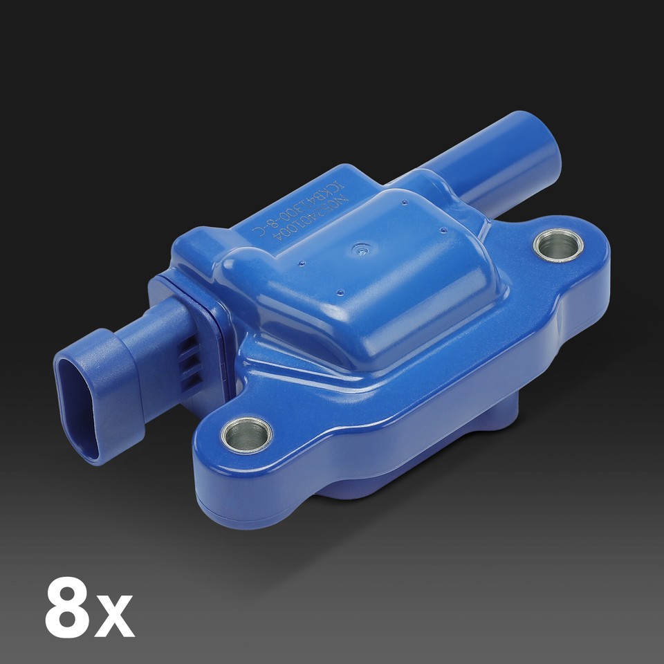 8x Square Blue Ignition Coils & 8x Double Iridium Spark Plug Kit for ...