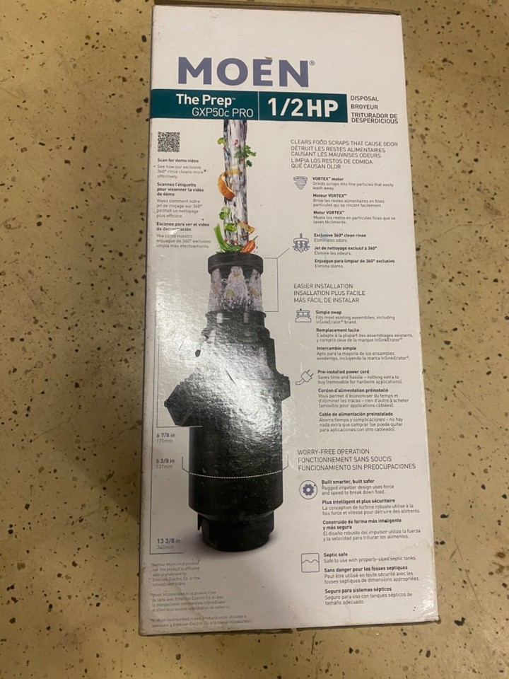 Moen GXP50C GX PRO Series 1/2 hp Garbage Disposal Black 26508261804| eBay