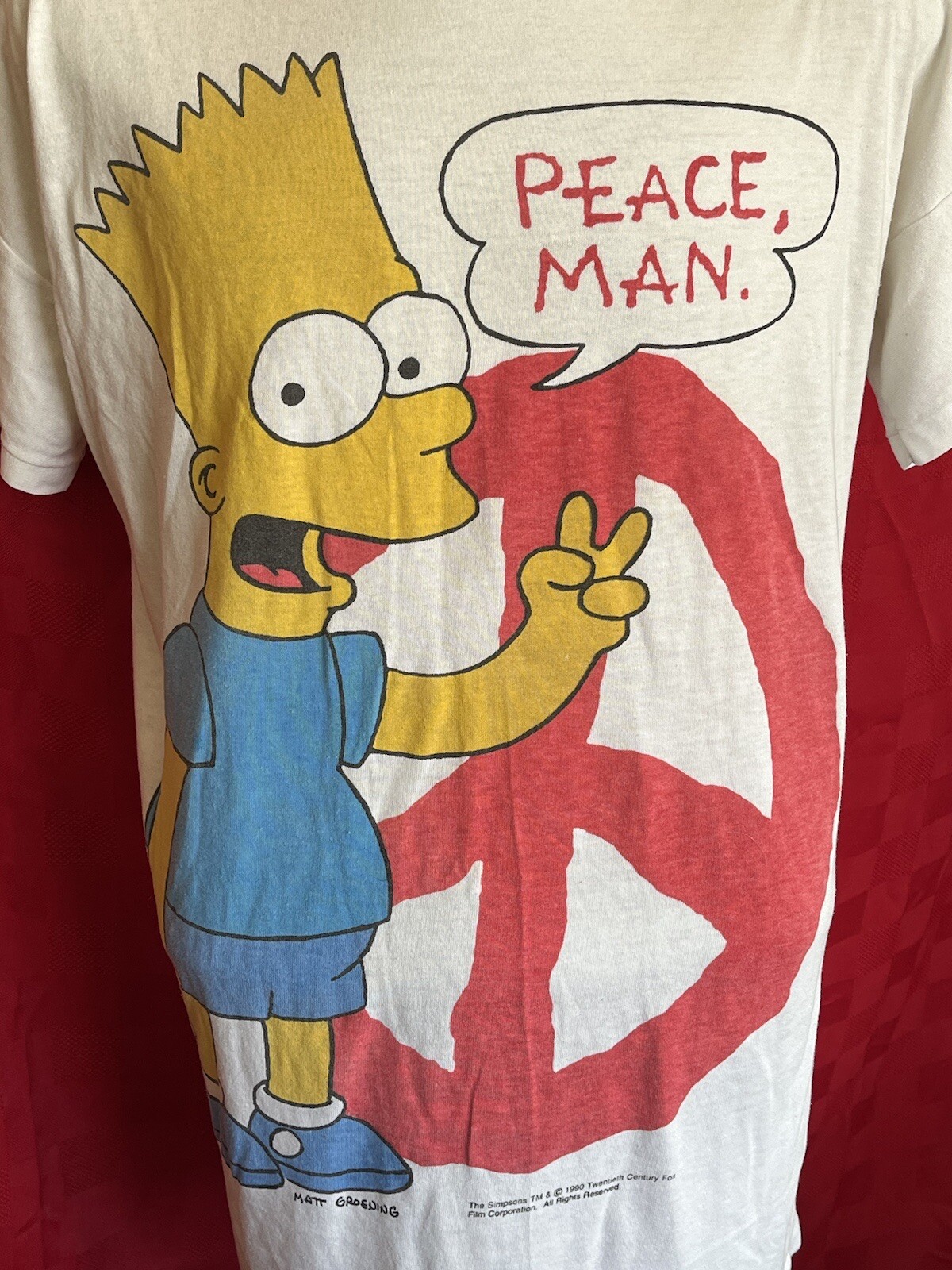 VINTAGE 1990 The Simpsons Bart Peace Man Flirt Shirt … - Gem