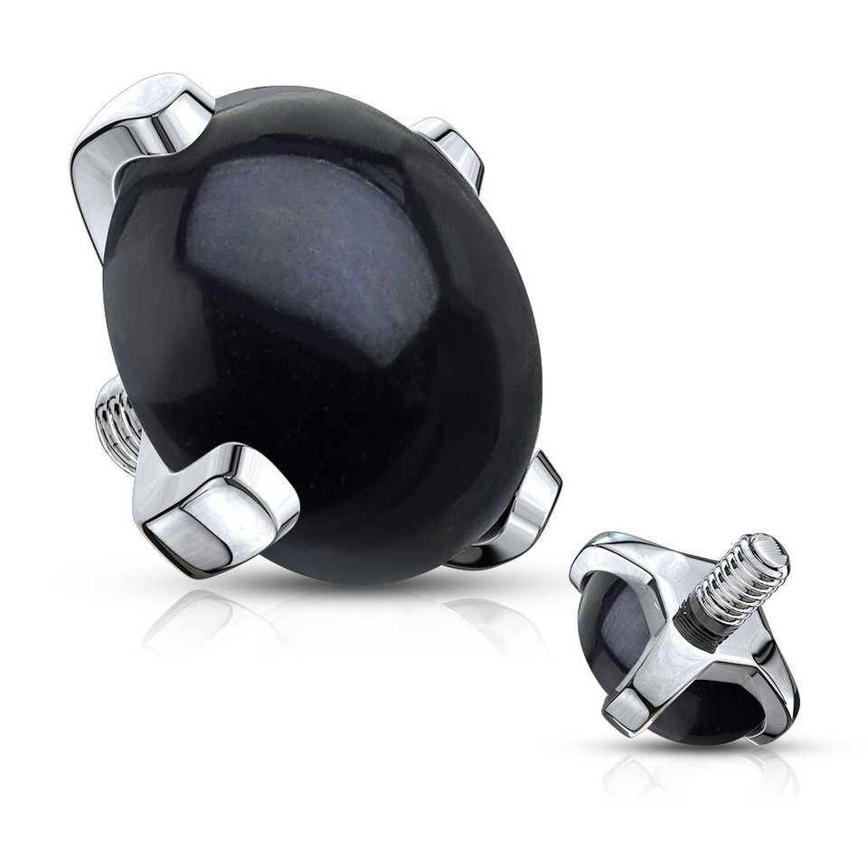 Precious Stone Dermal Anchor Top Internally Screw Rings Studs Piercings ...