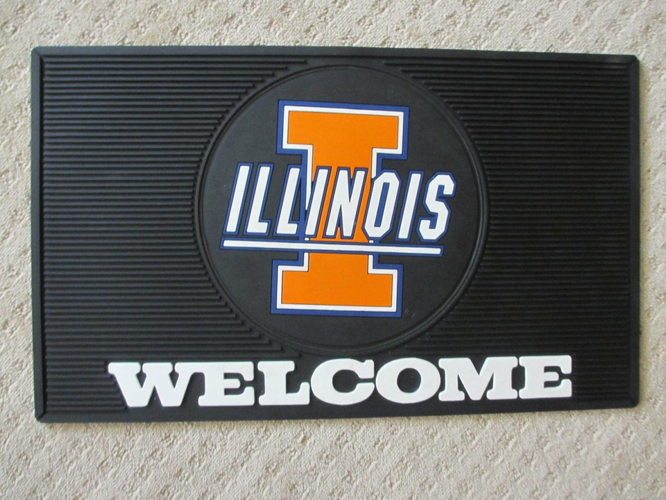 Vintage University of Illinois Welcome Rubber Door Mat 15X25 USA New ...