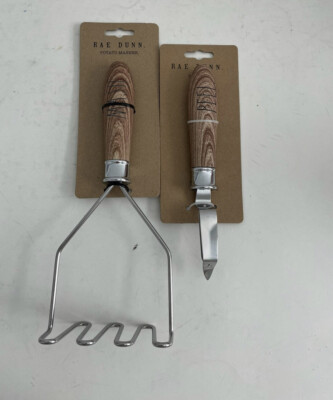 Rae Dunn Kitchen Tools Wood Look Potato Masher , Peeler | eBay