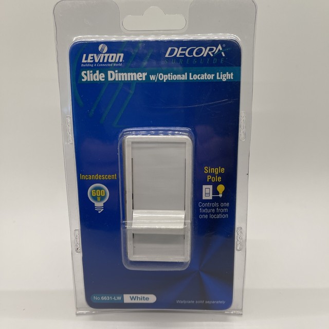 Leviton Sure Slide Dimmer 600W Incandescent Single-Pole White R12-6631 ...