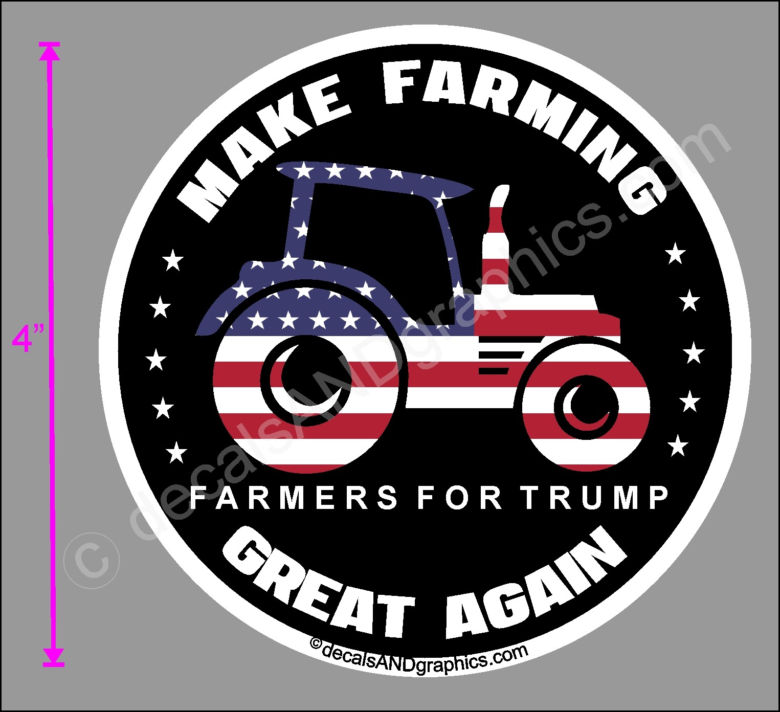 TRUMP 2020 STICKER MAKE FARMING GREAT AGAIN TRACTOR AMERICAN FLAG DECAL ...