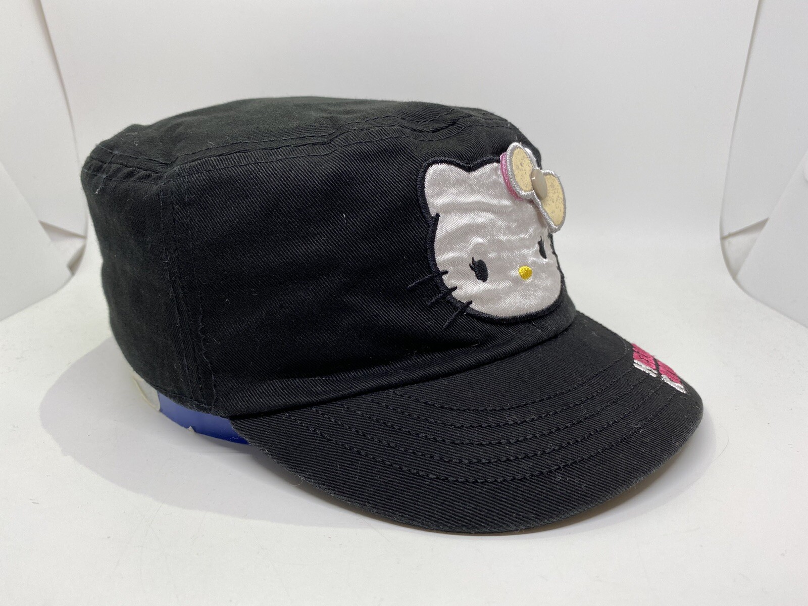 Hello Kitty Cadet Cap Hat Women Fitted Size S Black C Gem