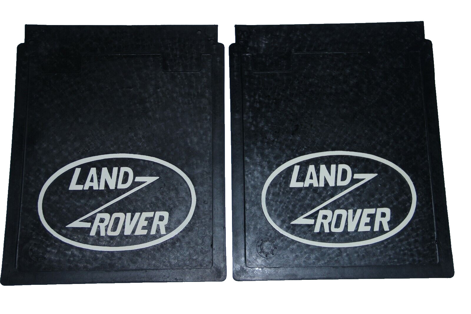 fits Land Rover Defender Rear Mud Flaps Guard Set (White Logo) Mudflaps