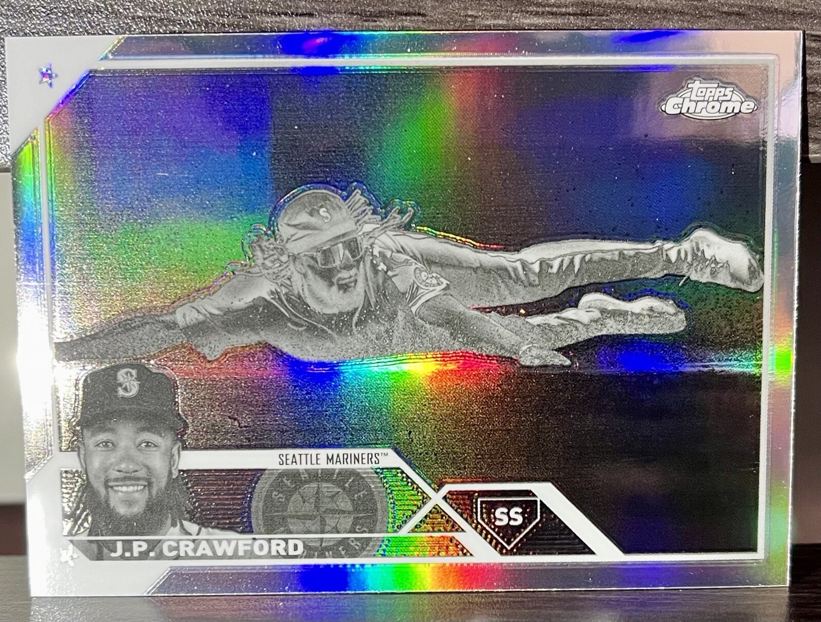 2023 Topps Chrome Negative Refractor #156 J.P. Crawford SP Mariners ...
