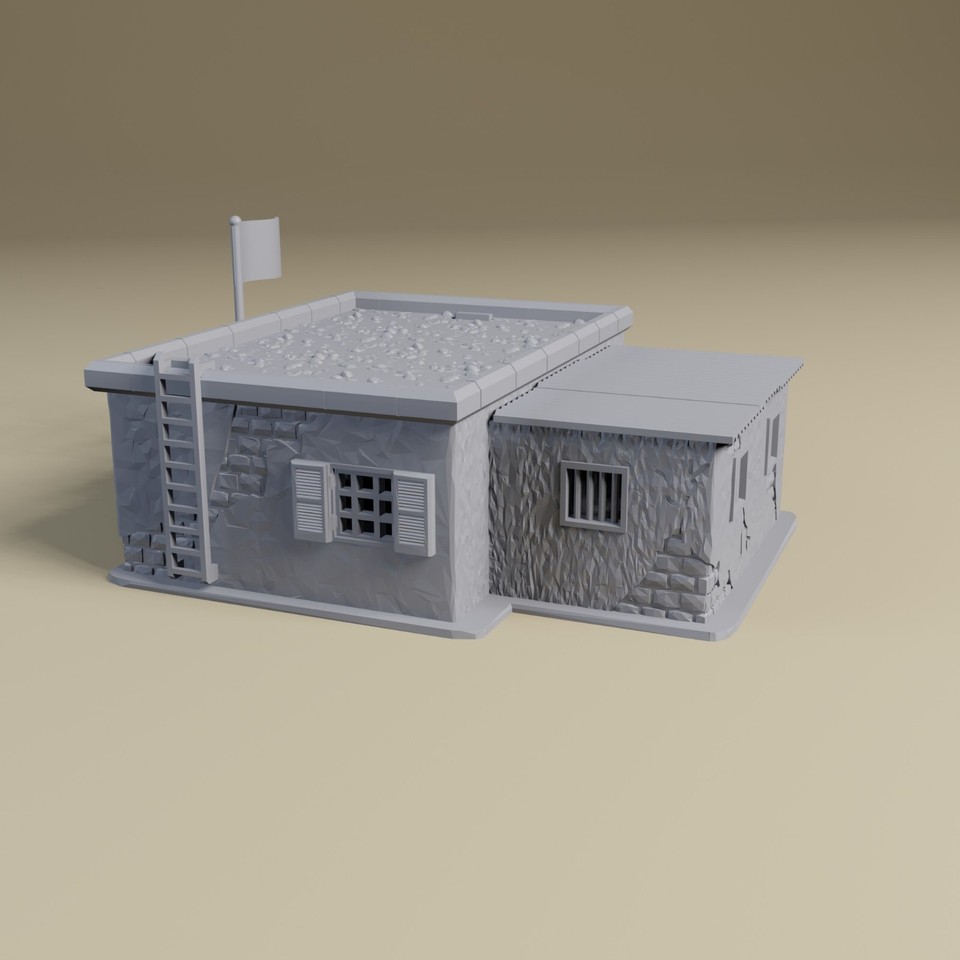 Middle East WWII Admin Building 28mm, 20mm, HO 15mm miniature wargaming ...