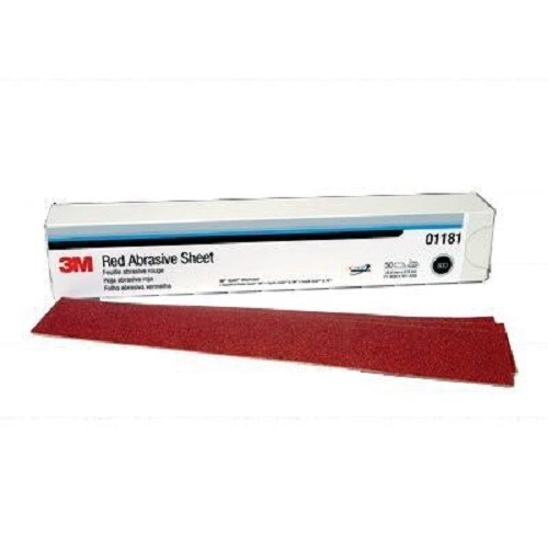 3M - 1181 - Hookit Red 25 Sheets Long Board Sand Paper 80 Grit -2" 3/4 ...