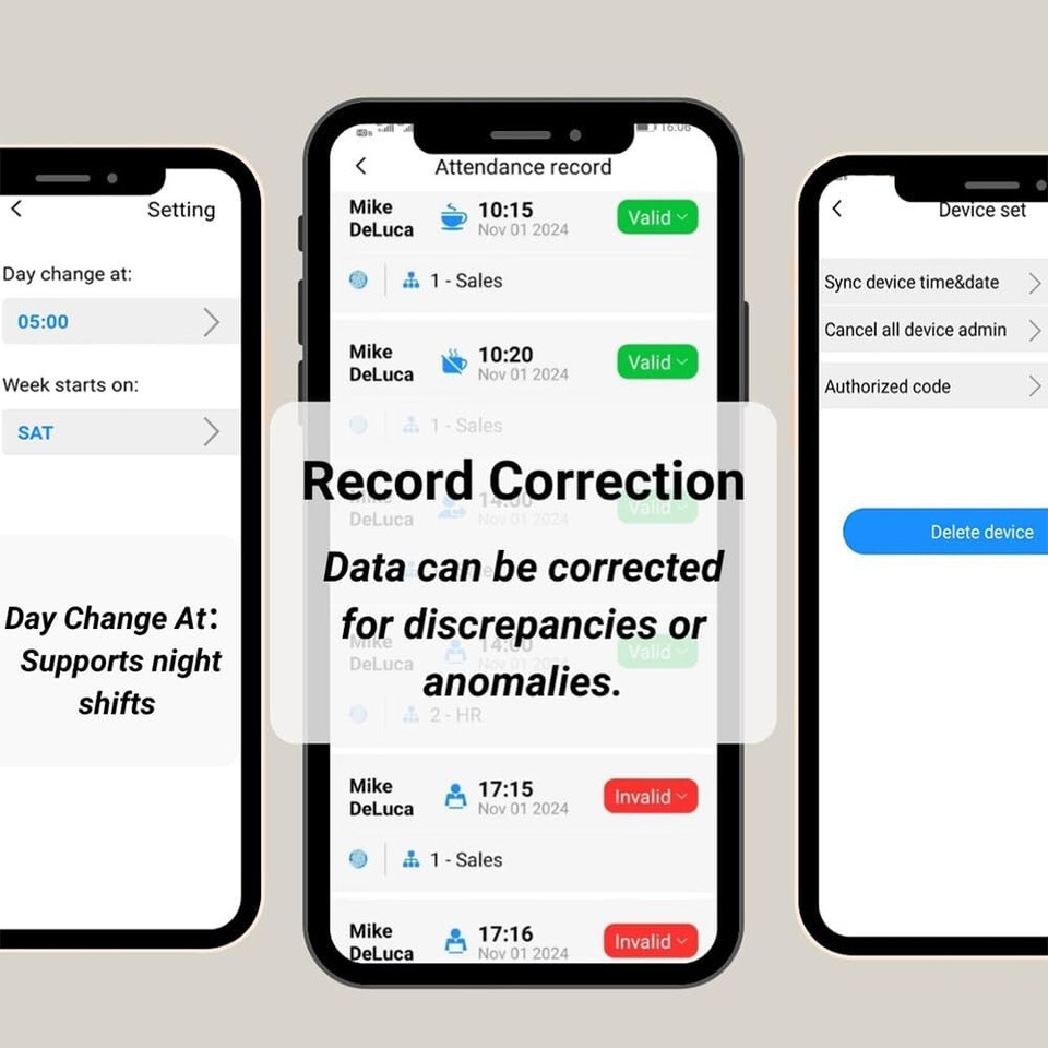 Tymelix Time Clock Face Card Fingerprint Attendance Machine For Small ...