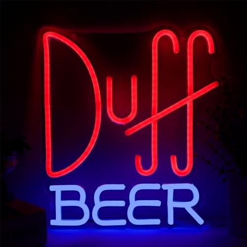 Duff Beer Neon Signs Homer Simpsons Sign Dimmable Cartoon Wall Decor ...