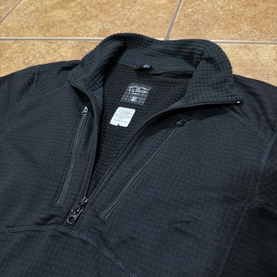 Beyond Clothing Sweater Mens M Black Half Zip Grid Fleece Pullover Tech ...