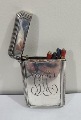 Antique Sterling Silver Matches Box Holder with Old Matches Inside | eBay