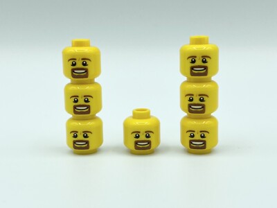 100% Real Lego Beard Man Heads 7 Piece Lot Minifigure 3626cpb0852 | eBay