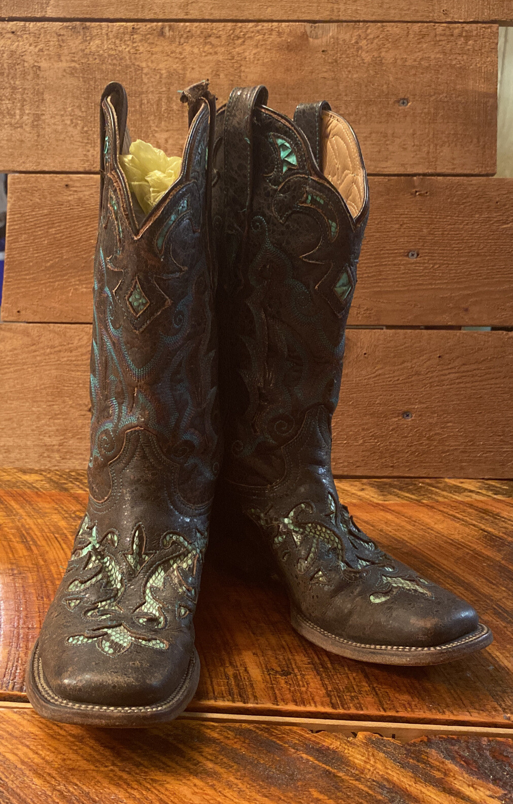 Women’s Stetson’s Boots Python Shade Blue/Turquoise, DK Brown L/Black ...