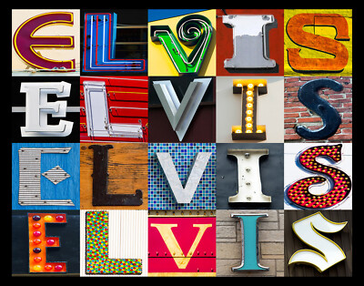 ELVIS Name Poster featuring photos of actual sign letters | eBay