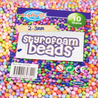Polystyrene 2 - 3mm Craft Filler Beads Styrofoam Balls Kids Art Craft ...