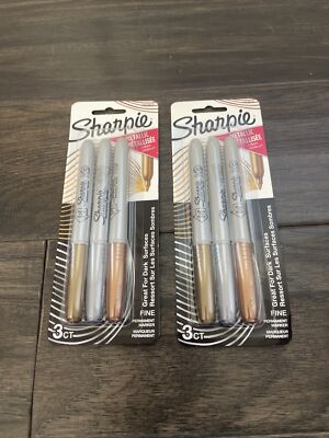 2 - Sharpie Metallic Permanent Markers Silver Gold & Bronze 3 Pack | eBay