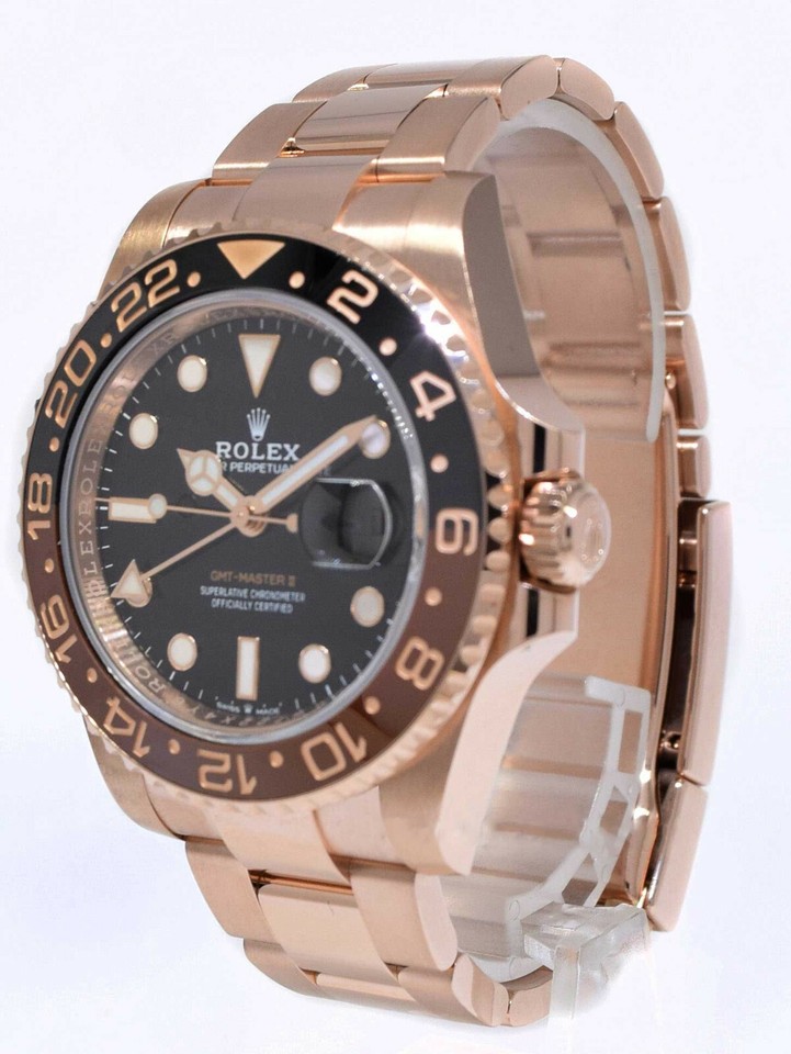 Rolex GMT-Master II 18k Everose Gold "Root Beer" Ceramic Bezel Watch ...