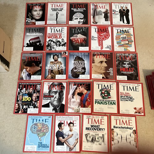 24x 2011 Time Magazine Lot 1of2 Jobs Obama Reagan Pain Gaddafi Lincoln ...