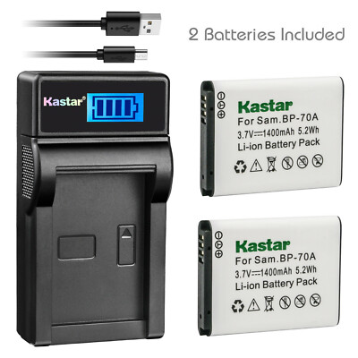 Kastar BP-70A Battery + Charger For Samsung ES65 ES70 ES80 ES90 PL80 ...