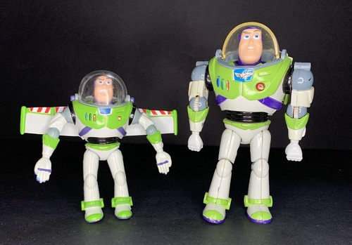 2 Disney Pixar Buzz Lightyear Action Figures Figurines Vintage Bendable ...