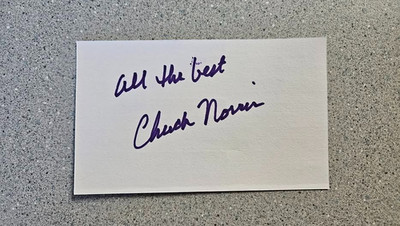 CHUCK NORRIS SIGNED 3x5 INDEX CARD AUTOGRAPH - MISSING IN ACTION | eBay