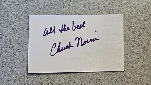 CHUCK NORRIS SIGNED 3x5 INDEX CARD AUTOGRAPH - MISSING IN ACTION | eBay
