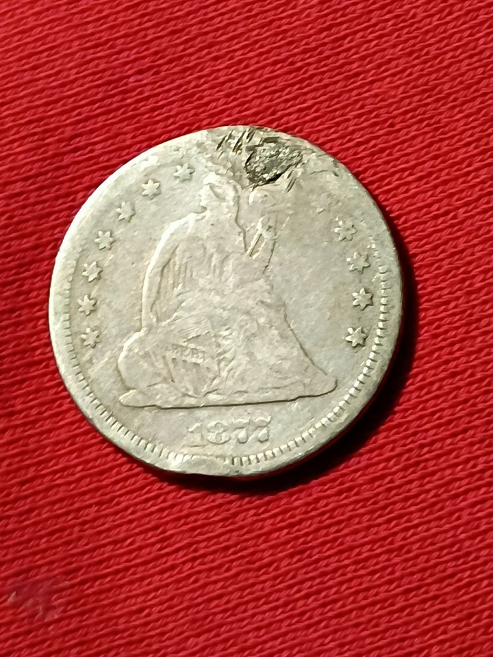1877-S San Francisco .900 Silver Seated Liberty Quarter w motto ...