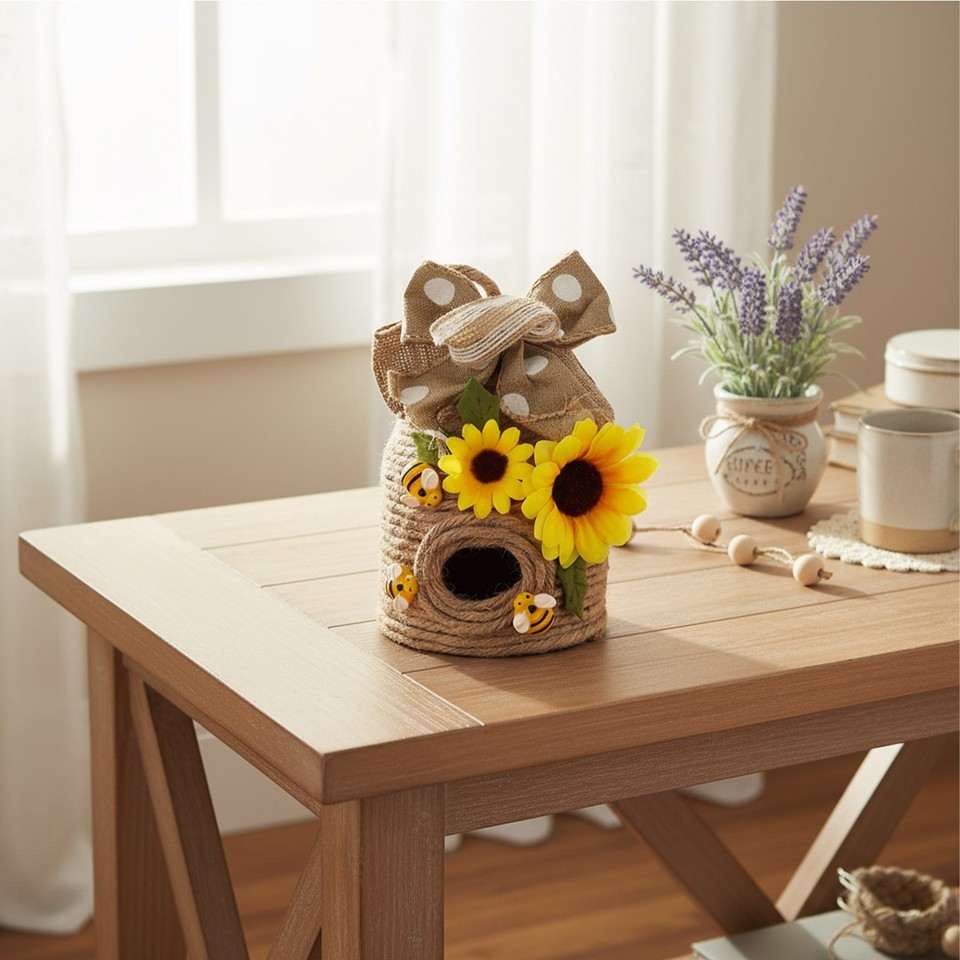 Bee Hive Rustic Decor Handmade Hemp Rope Design for Indoor and Outdoor ...