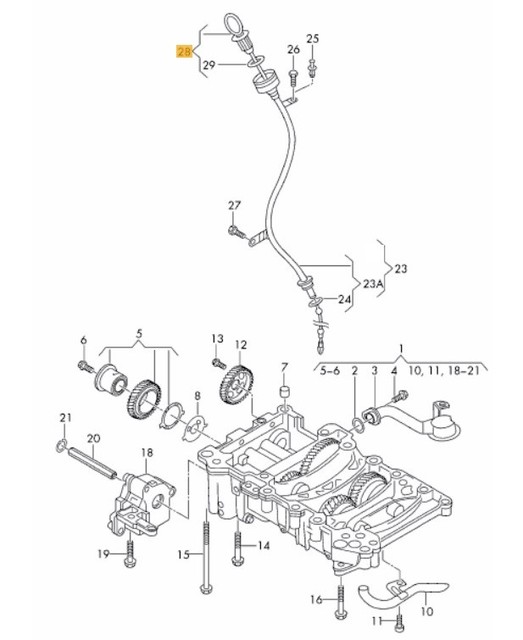 Audi A4 B8 Oil Dipstick Sealing Stud 03L115418A Genuine for sale online ...