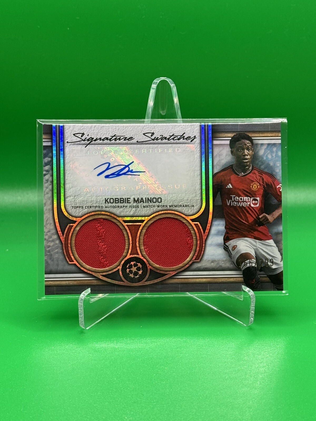 2023-24 Topps Museum UEFA Kobbie Mainoo Man Utd Dual Jersey Patch Auto ...