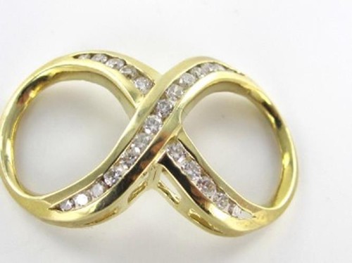 14Kt Yellow Gold Diamond Infinity Slide Pendant Charm | eBay