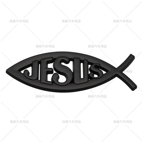 3D Car Chrome Decal Emblem Sticker Religious God JESUS Christian Fish ...