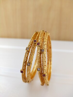2-4 Indian Fashion Jewelry Gold Plated Bollywood Ethnic Churi Bangles ...