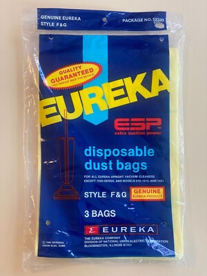 Eureka Upright Vacuum Cleaner disposable dust bags 3 pk Genuine Eureka ...