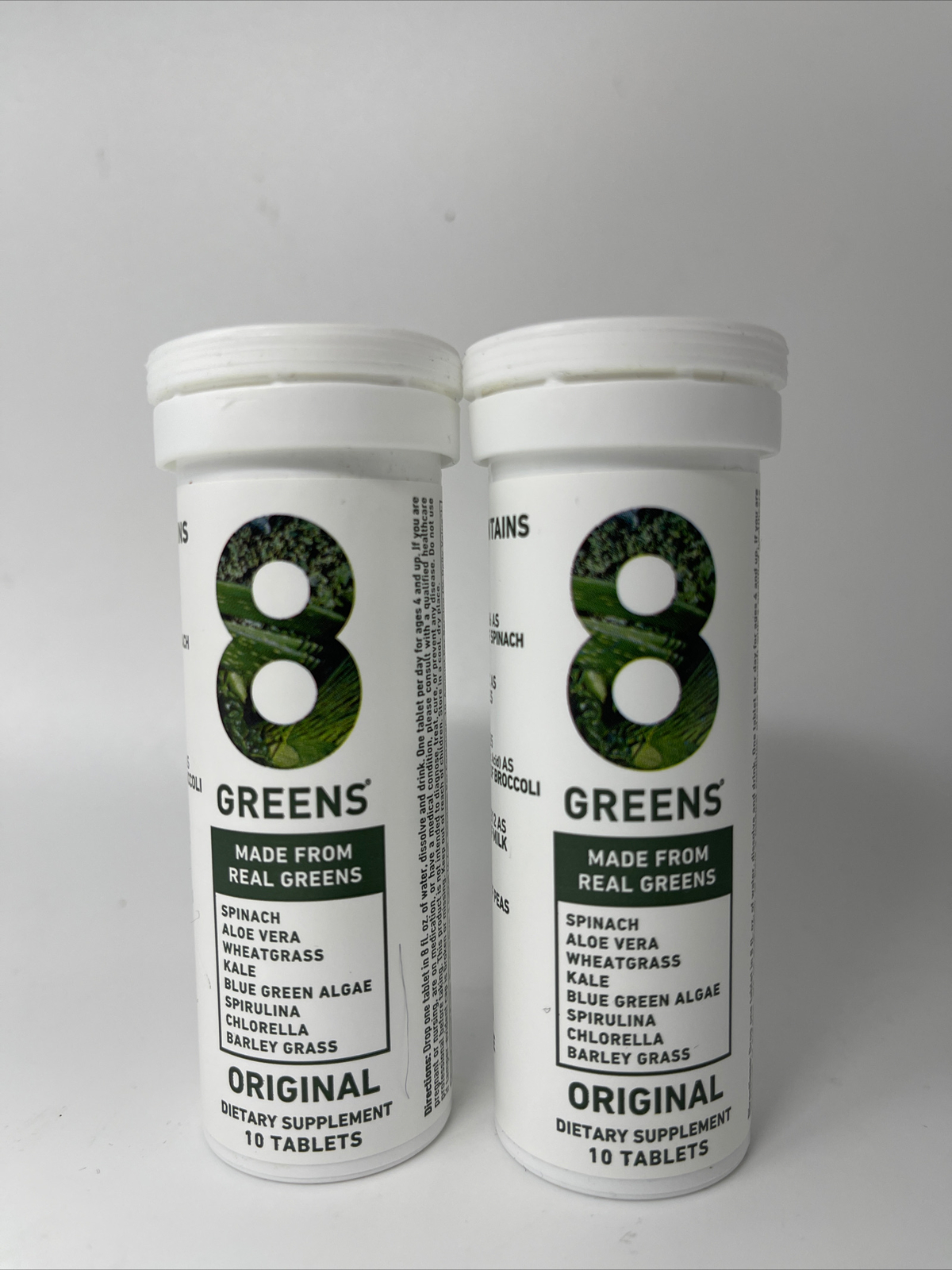 2 New Sealed 8 Greens Effervescent Supplement 10 Tablets Sugar-free ...