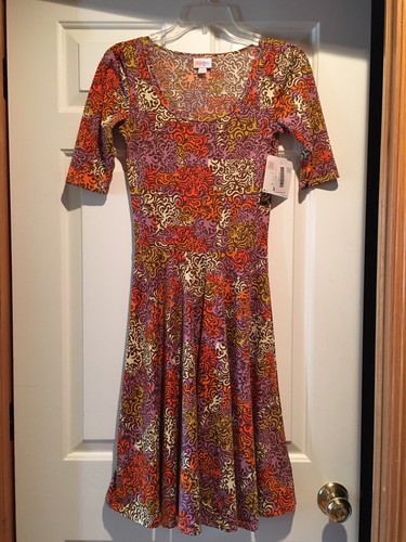 NWT $68+ LULAROE LLR Nicole Dress Fit & Flare XXS Unicorn Gorgeous Fall ...