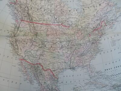 North America United States Mexico Canada 1889-93 Bradley folio map | eBay