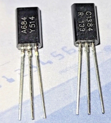 6PCS 3Pairs 2SA684 2SC1384 / C1384 A684 TRANSISTORS TO92L / 6 PIECES ...