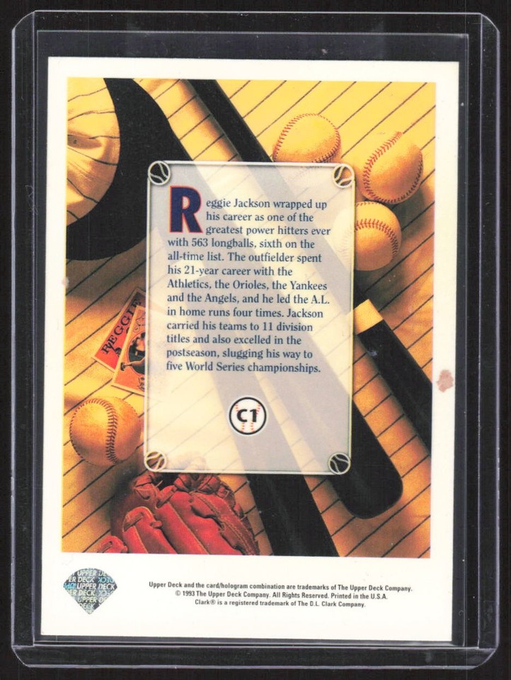 1993 Upper Deck Clark Bar Reggie Jackson #C1 Reggie Jackson New York ...