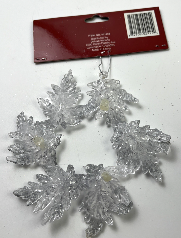 NEW Lot Of 6 Acrylic Wreath Christmas Tree Ornaments Holiday Decor | eBay