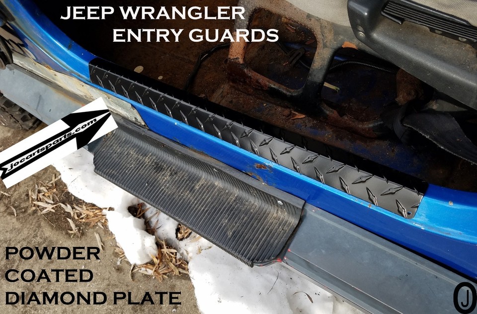 Fits 1976-95 JEEP Wrangler YJ-CJ7 Powder Diamond Plate Large Door Entry ...