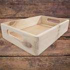Small Shallow Wooden Serving Tray With Handles On Feet/ Unpainted Pine ...