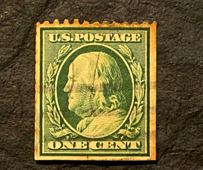 1908 US Stamp #348 Ben Franklin One Cent Green | eBay