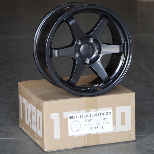 9SIX9 17X8 5X100 +35 CARBON GRAY TE37 STYLE WHEELS FITS SUBARU BRZ ...