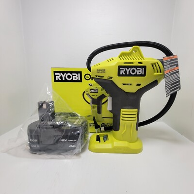 Ryobi 18V High Pressure Digital Inflator Cordless ONE+ P737D with 4Ah ...