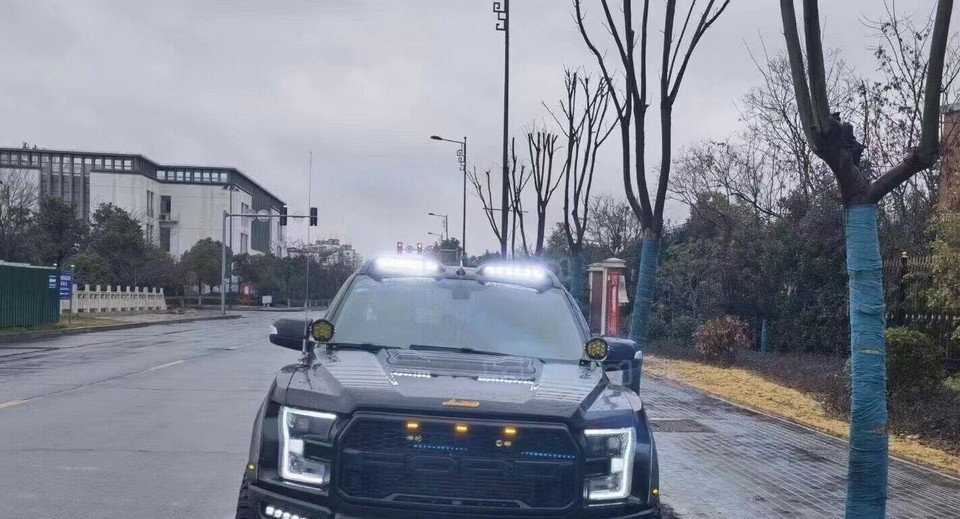 Black Fits for Ford Ranger 2012-2021 Roof Top Light Bars Lamp with LED ...